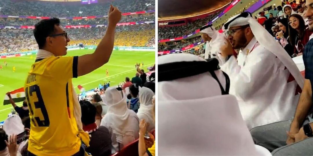 Pelea entre hinchas de Ecuador y Catar en primer partido - Canal 1