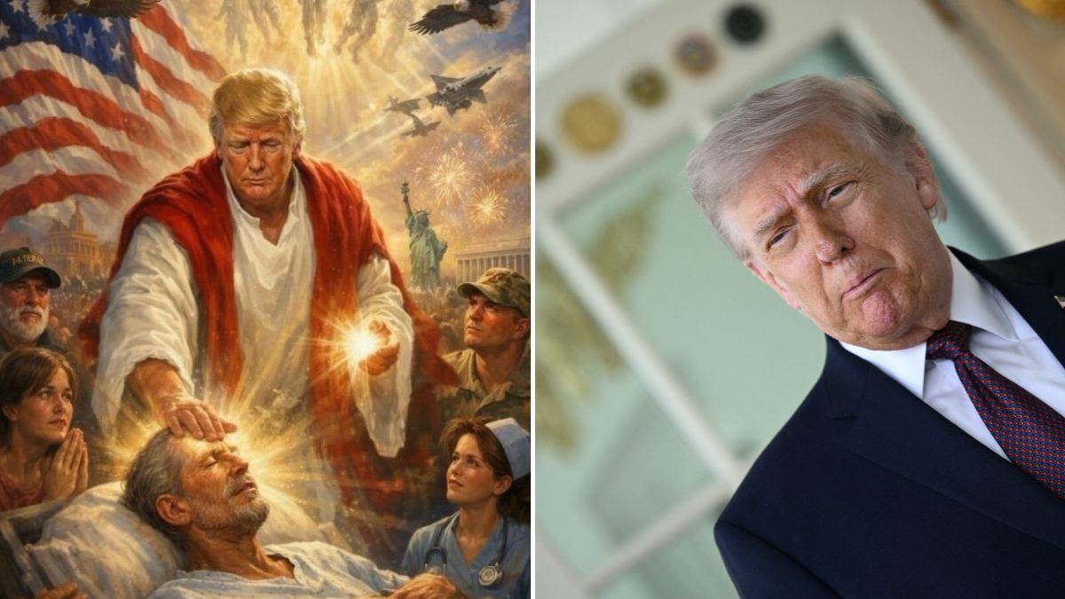 Polémica por imagen de Donald Trump representado como Jesús - Canal 1